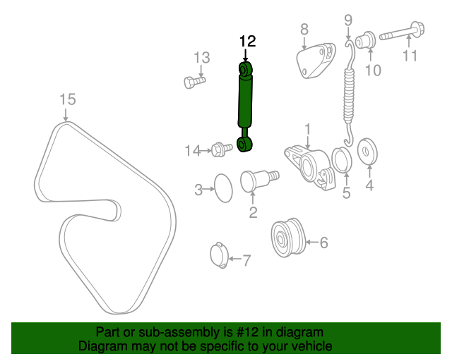 604-200-02-14 - Belt Tensioner Damper 1990-1999 Mercedes-Benz ...