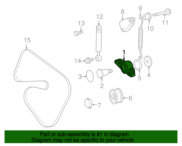 606-200-01-73 - Accessory Drive Belt Tensioner 1990-1999 Mercedes-Benz ...