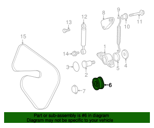 6012000970 - Accessory Drive Belt Tensioner Pulley 1985-1999 Mercedes ...