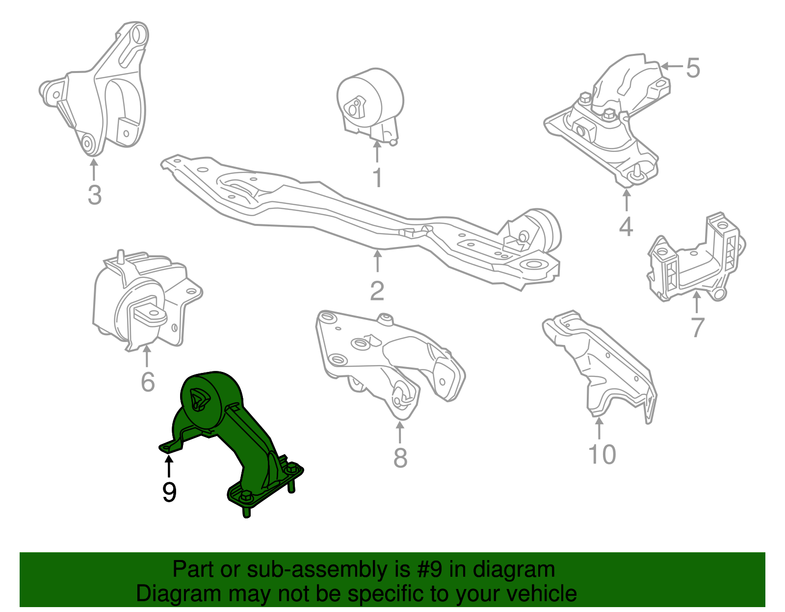 2011-2020 Mopar Rear Support 05273893AF | Mopar Parts Canada
