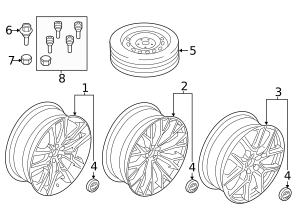2018-2020 Volvo XC60 21-Inch 5-Triple Spoke Matte Black Diamond Cut ...