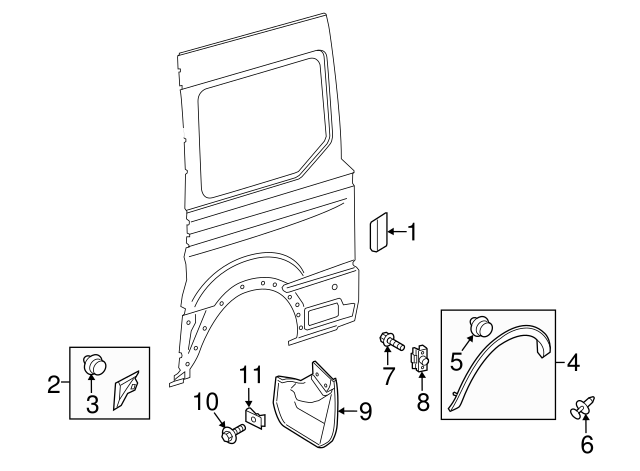2019-2020 Ford Wheel Opening Molding - Driver's Side (LH) KK3Z-61280K97 ...