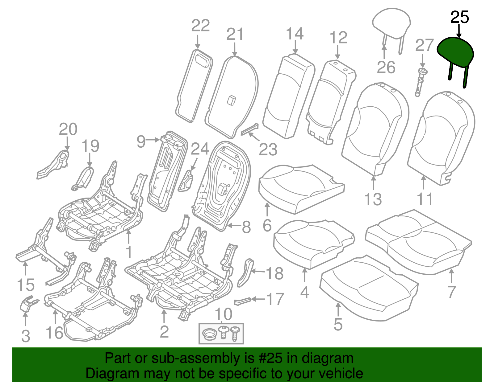 52-20-9-806-431 - High-Quality Headrest for 2011-2016 Mini | AutoNation ...