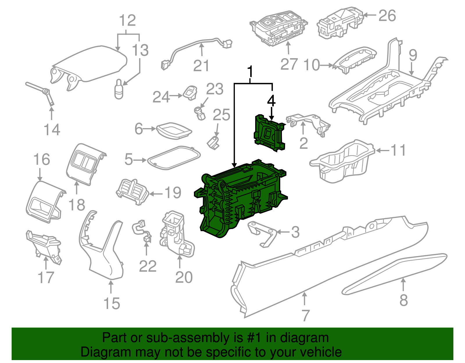 83451-TVA-A01 - Box Assembly Console - 2018-2020 Honda Accord | Honda ...