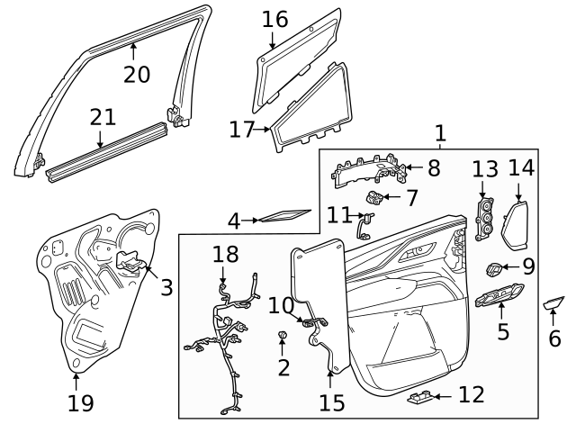 2021-2022 Cadillac Escalade Door Trim Panel 84973429 | GMPartsDirect.com