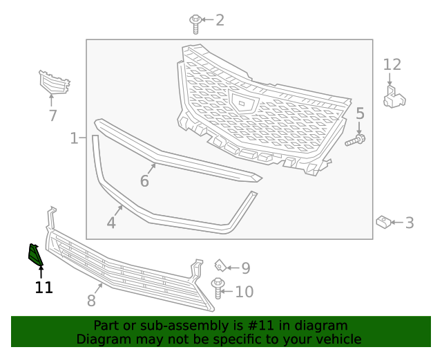 2020-2022 Cadillac XT6 Front Grille Filler 84423763 | GMPartsDirect.com