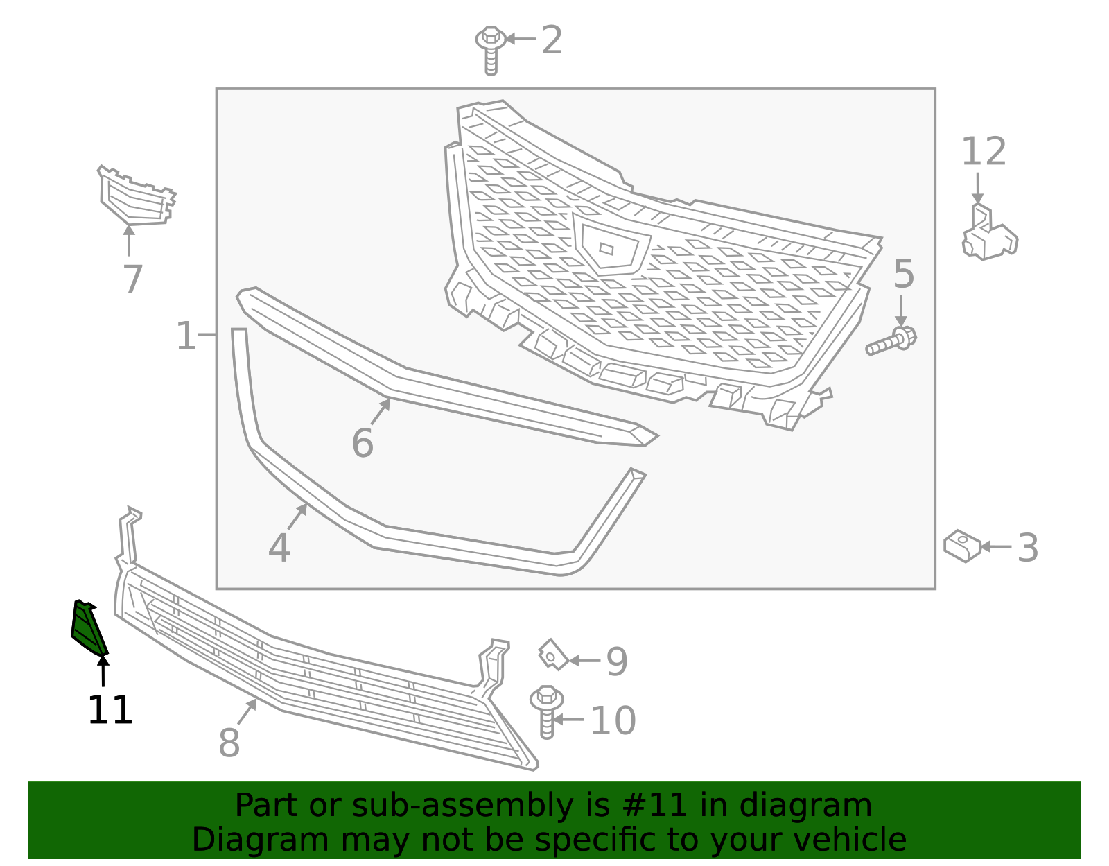 2020-2025 Cadillac XT6 Front Grille Filler 84423763 | Shop Matick Buick GMC