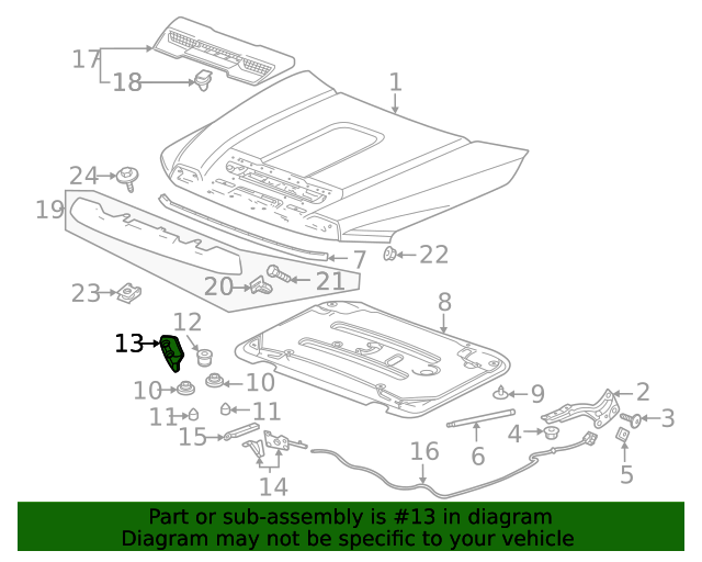 2020-2023 GMC Hood Stop Buffer 84830149 | GMPartsDirect.com