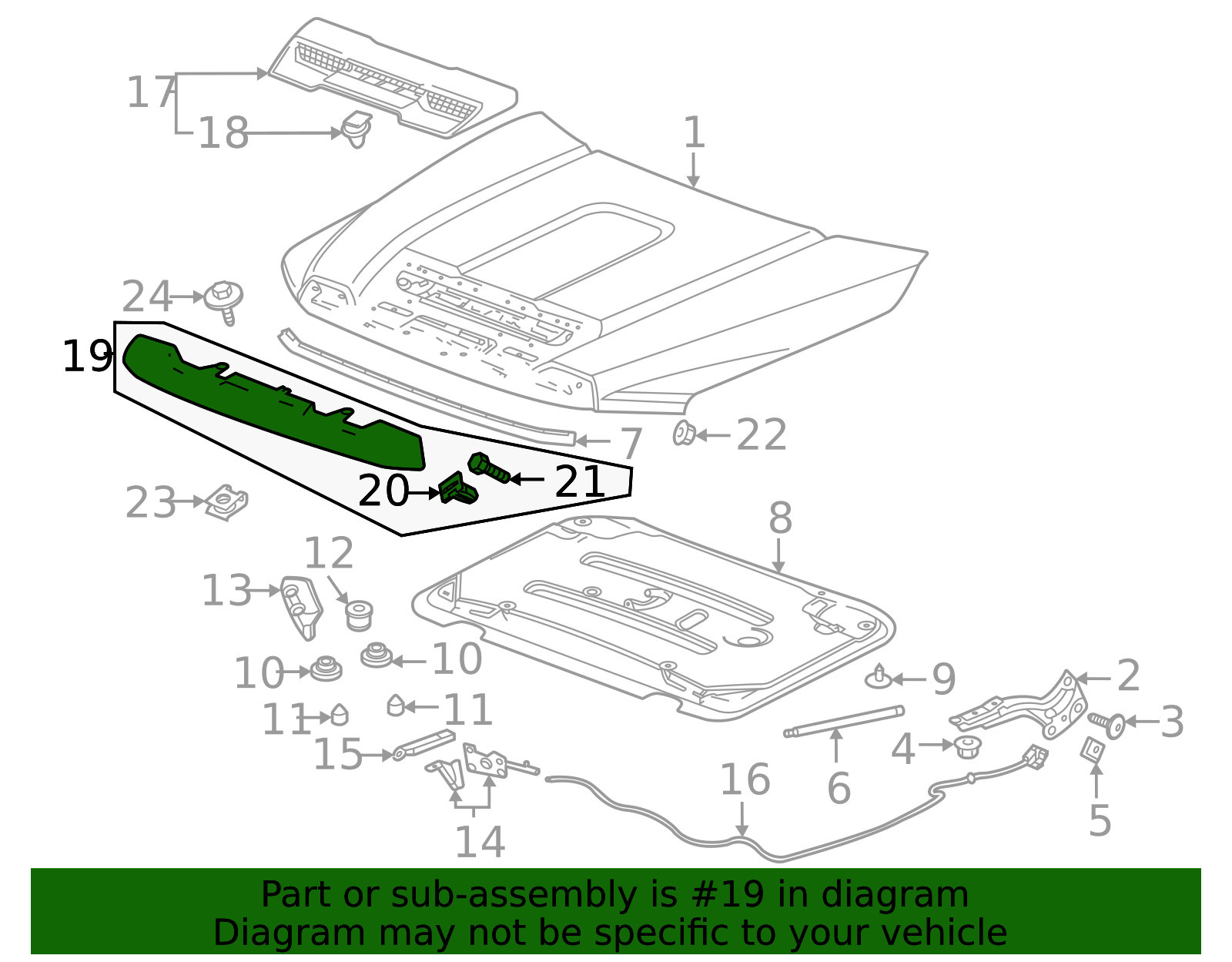 2020-2023 GMC Chrome Hood Front Molding 84774163 GM | GMPartsDirect.com
