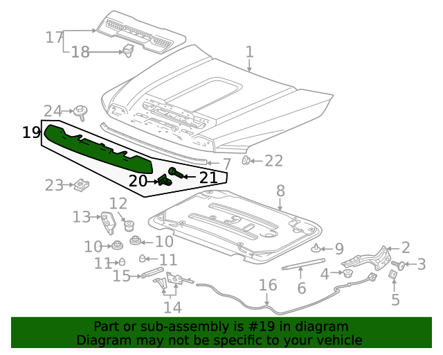 2020-2023 GMC Chrome Hood Front Molding 84774163 GM | GMPartsDirect.com