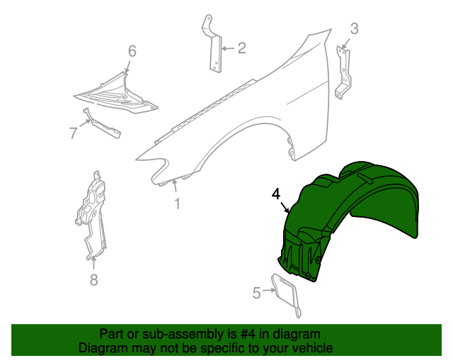 51717136680 - 2006-2008 BMW Fender Liner (51-71-7-136-680) | BMW of ...