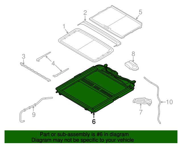 68049124AB - Sunroof - 2009-2018 Mopar | Mopar Parts Canada