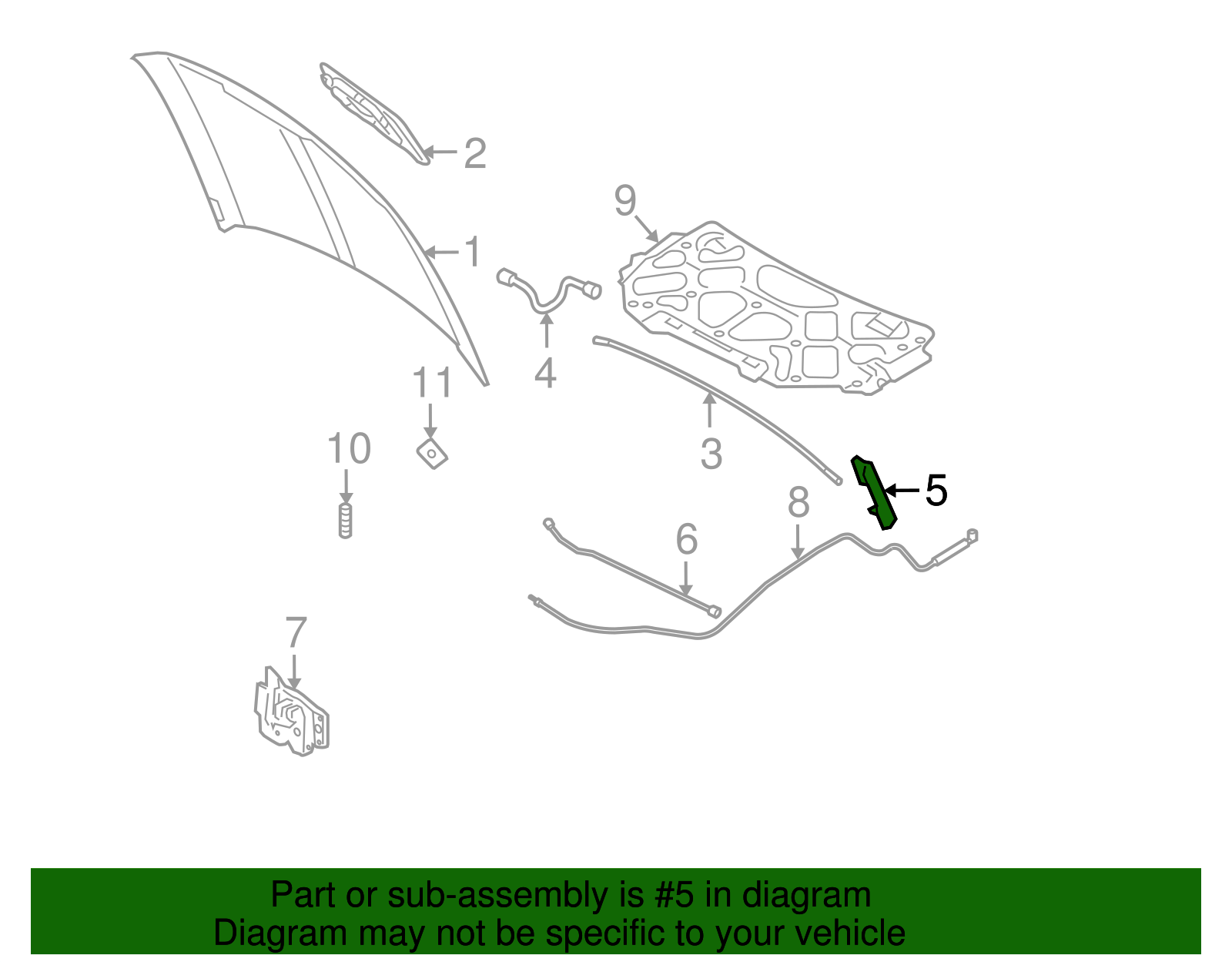 2005-2014 Ford Mustang Hinge 5R3Z-16796-AA | Retail Performance Auto Parts
