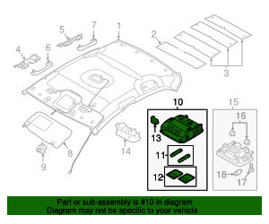 2017-2018 Hyundai Elantra Overhead Lamp 92810-F2000-TRY | OEM Parts Online