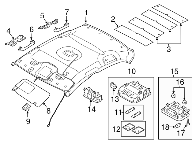 2017-2018 Hyundai Elantra Overhead Lamp 92810-F2000-TRY | OEM Parts Online