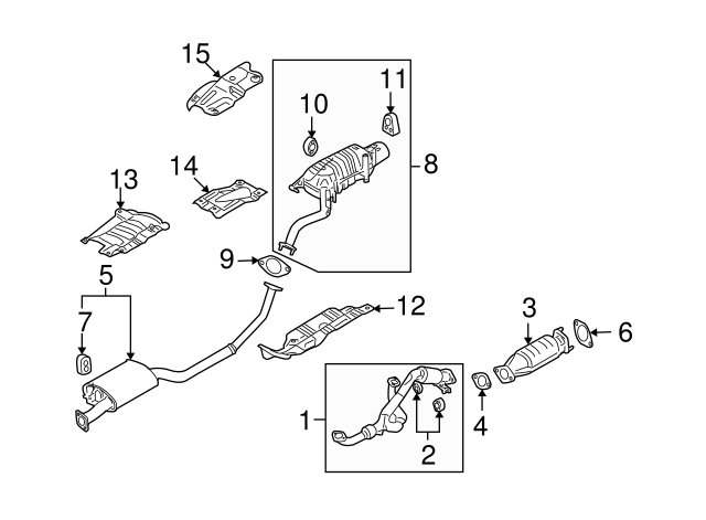 28795-1U500--DS - Exhaust Heat Shield 2010-2012 Hyundai Santa Fe ...
