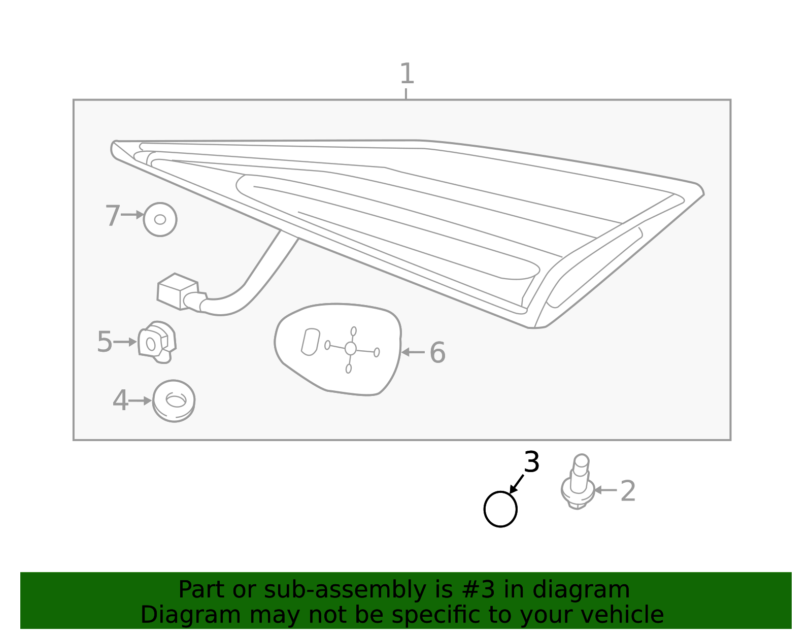 91626-SYA-003 - Grommet Taillight (Light Gray) - 2013-2020 Honda Civic ...