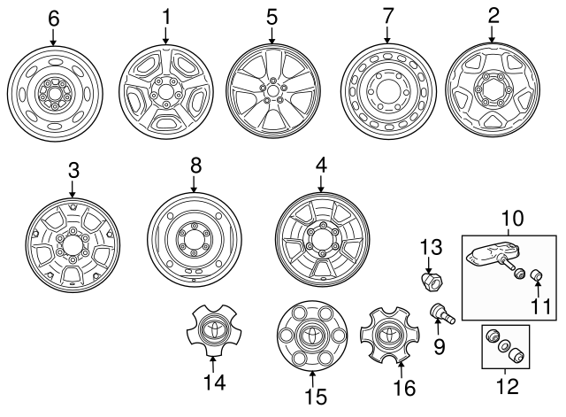 2004-2023 Toyota Tire Pressure Monitoring System Sensor Service Kit ...