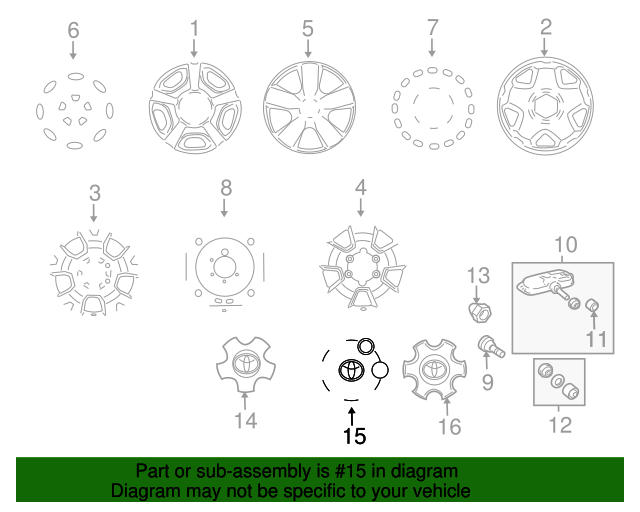 4260B-04010 - Wheel Cap 2005-2021 Toyota Tacoma | Longo Toyota Parts