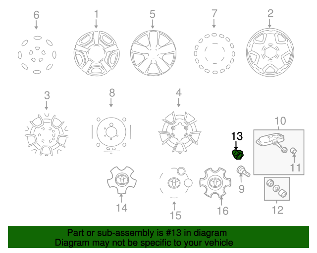 2001-2021 Toyota Wheel Nut 90942-01104 | Toyota Parts Center