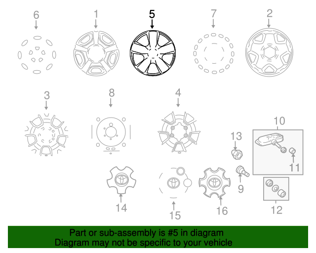 2012-2015 Toyota Tacoma Wheel Alloy 18 4260D-04010 | Toyota Parts Center