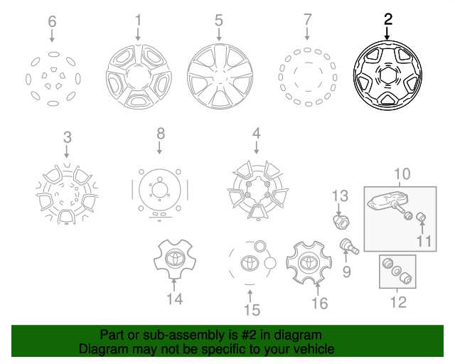 42601-AD041 - Wheel Steel 16 Inch 2005-2020 Toyota Tacoma | Longo ...