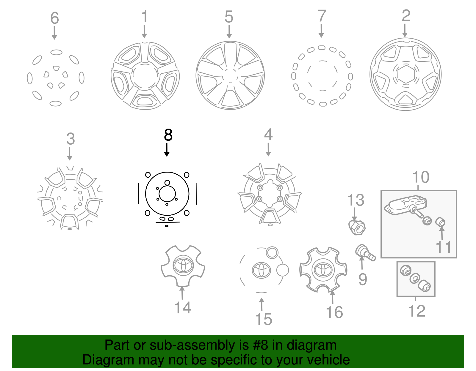 2005-2013 Toyota Tacoma Wheel, Spare 42611-04120 | Retail Performance ...
