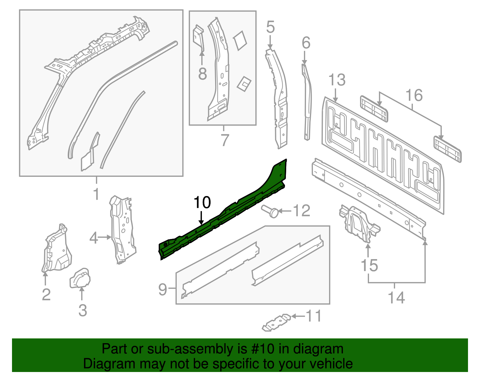 HC3Z-2810111-A - Inner Rocker 2015-2025 Ford | Big 3 Auto Parts
