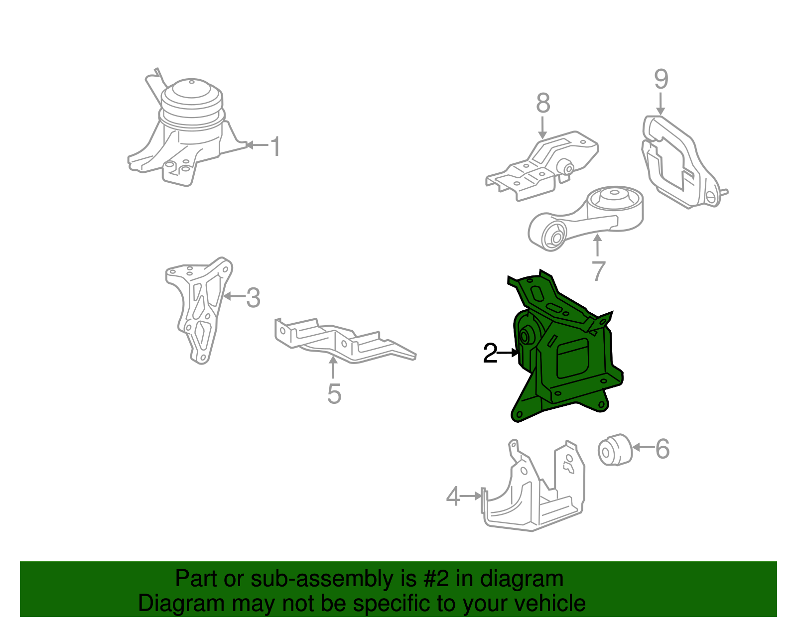 2007-2018 Toyota Yaris Mount 12372-21131 | Toyota Parts Center