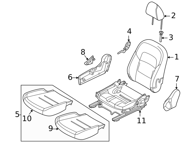 2020-2022 Nissan Sentra Cushion Assembly 87300-6LB0A | TascaParts.com