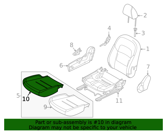 87370-6LB3D - Cushion Cover 2020-2023 Nissan Sentra | Nissan Parts ...