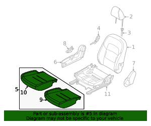 87300-6LB2A - Cushion Assembly 2020-2023 Nissan Sentra | Nissan Parts ...
