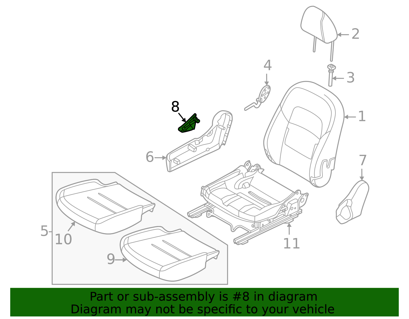 2020-2025 Nissan Sentra Recline Lever 87418-6LB0A | Team Nissan Inc.
