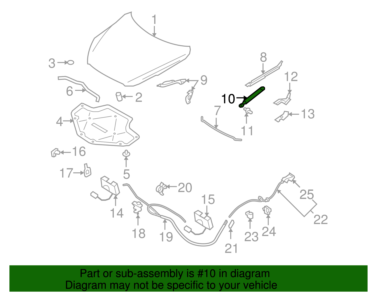 2009-2017 Infiniti Support Cylinder 65470-1CA0A | OEM Parts Online