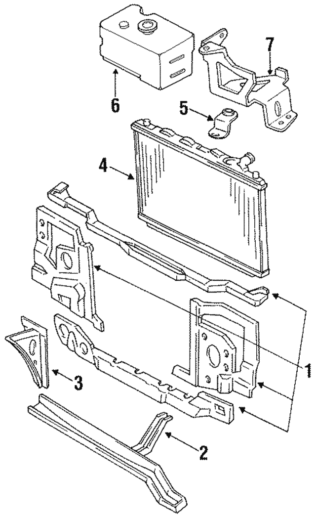 1989-1992 Ford Probe Radiator Support Bracket E92Z8B455B | QuirkParts