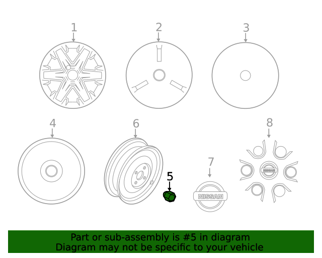 2019-2022 Nissan Wheel Lug Nut 40224-ZP50B | Nissan Parts Plus