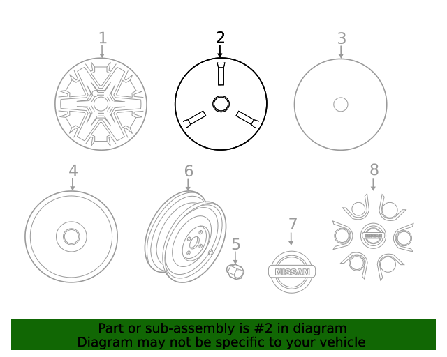 2014-2021 Nissan Wheel, Alloy 40300-9BK1A | Nissan Parts Plus