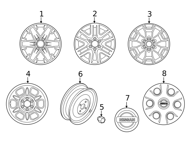 2014-2019 Nissan Wheel, Alloy 40300-9BK1A | TascaParts.com