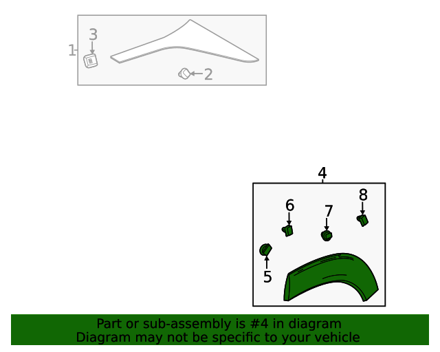 42810381 - Rear Passenger Side Wheel Opening Molding 2021-2023 ...