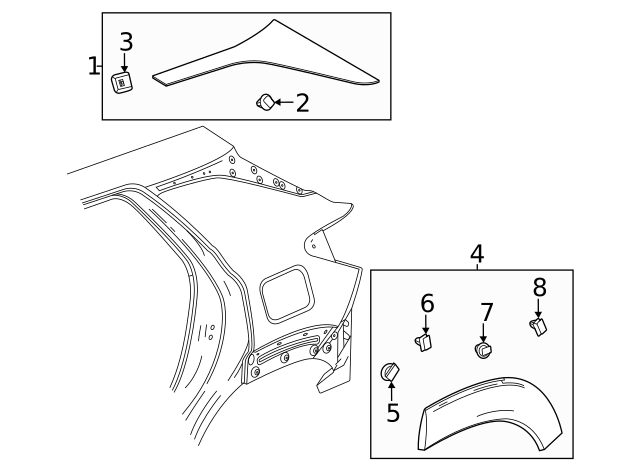 2021-2024 Chevrolet Trailblazer Wheel Opening Molding 42848400 | GM ...