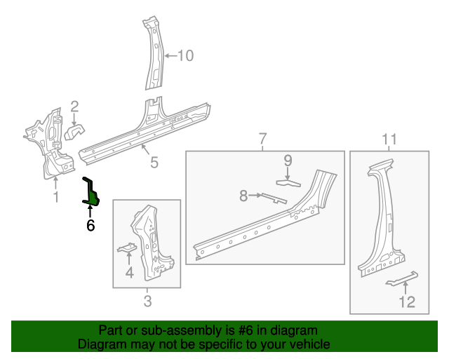 2013-2016 Chevrolet Inner Rocker Insulator 23368755 | TascaParts.com