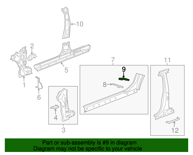 22752675 GM Passenger Side Body Lock Pillar Lower Inner Baffle Plate ...