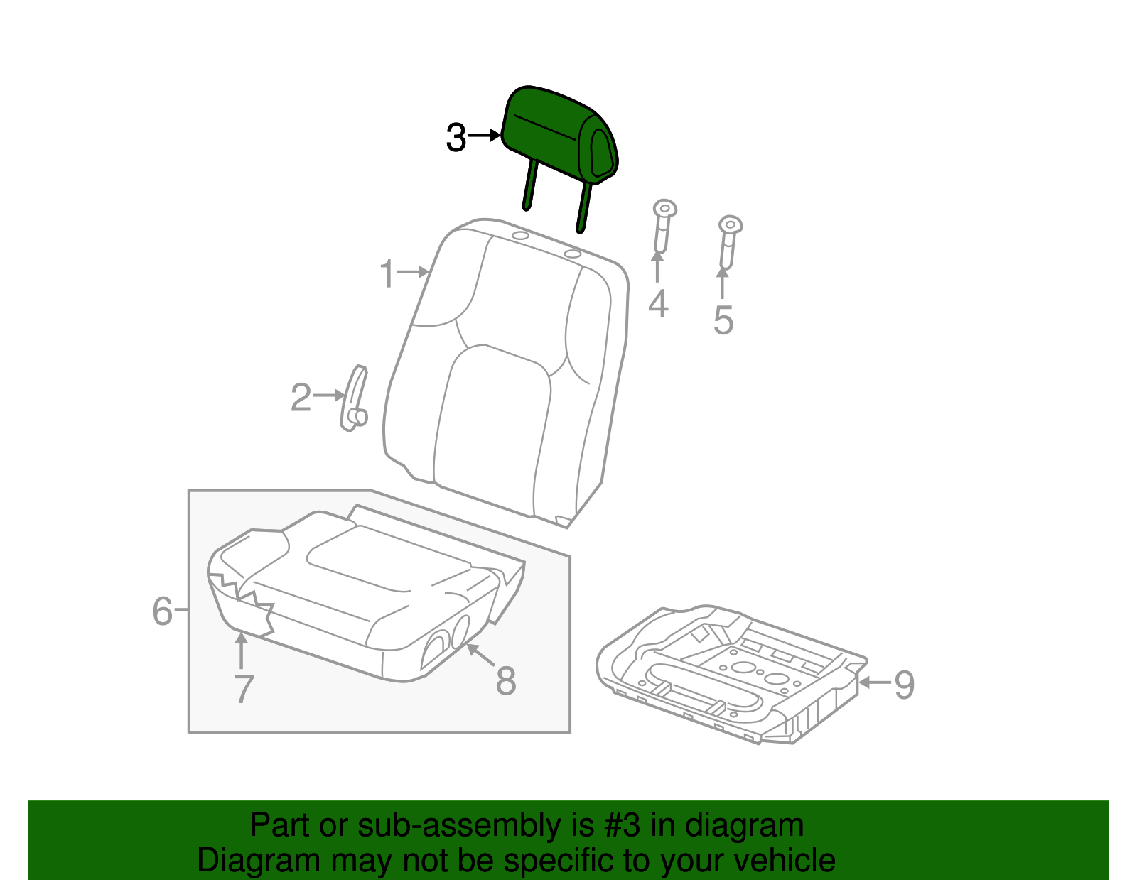 2010-2017 Nissan Frontier Headrest 86400-ZZ10D | Temecula Nissan Parts