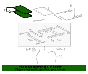 2004-2009 Toyota Sunroof Glass 63201-AE010 | OEM Parts Online