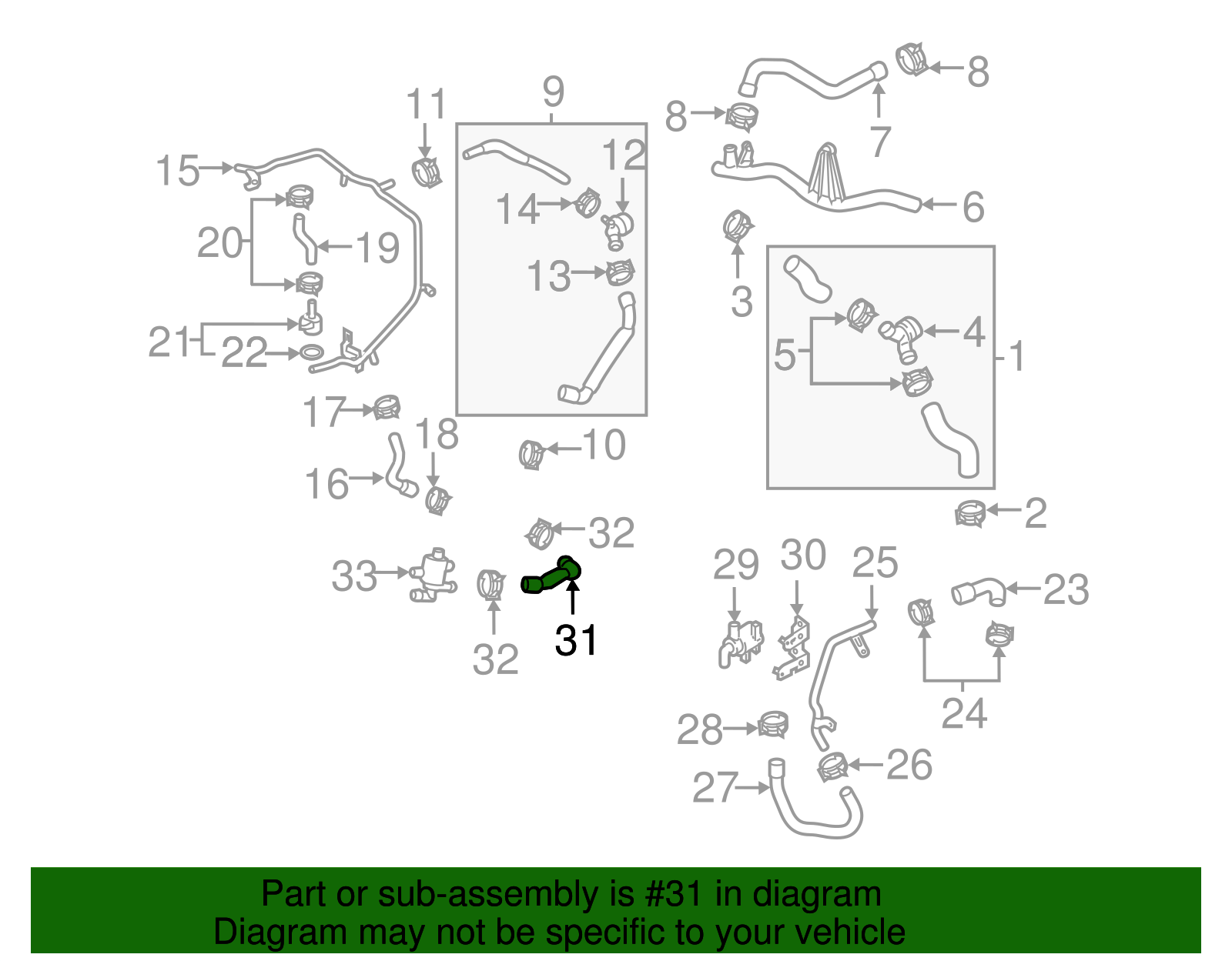 2015-2023 Audi HVAC Heater Hose 5Q0-122-073-AB | Genuine Audi Parts