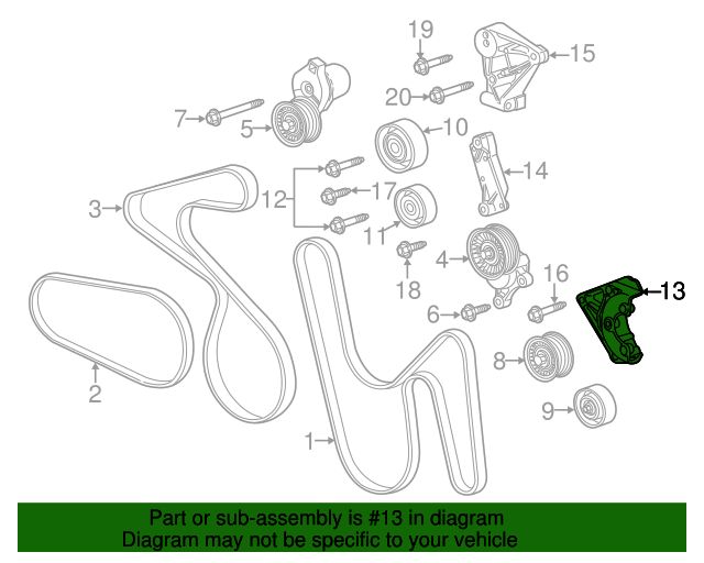 2012-2015 Chevrolet Camaro Belt Idler Pulley Bracket 12641124 | Auto ...