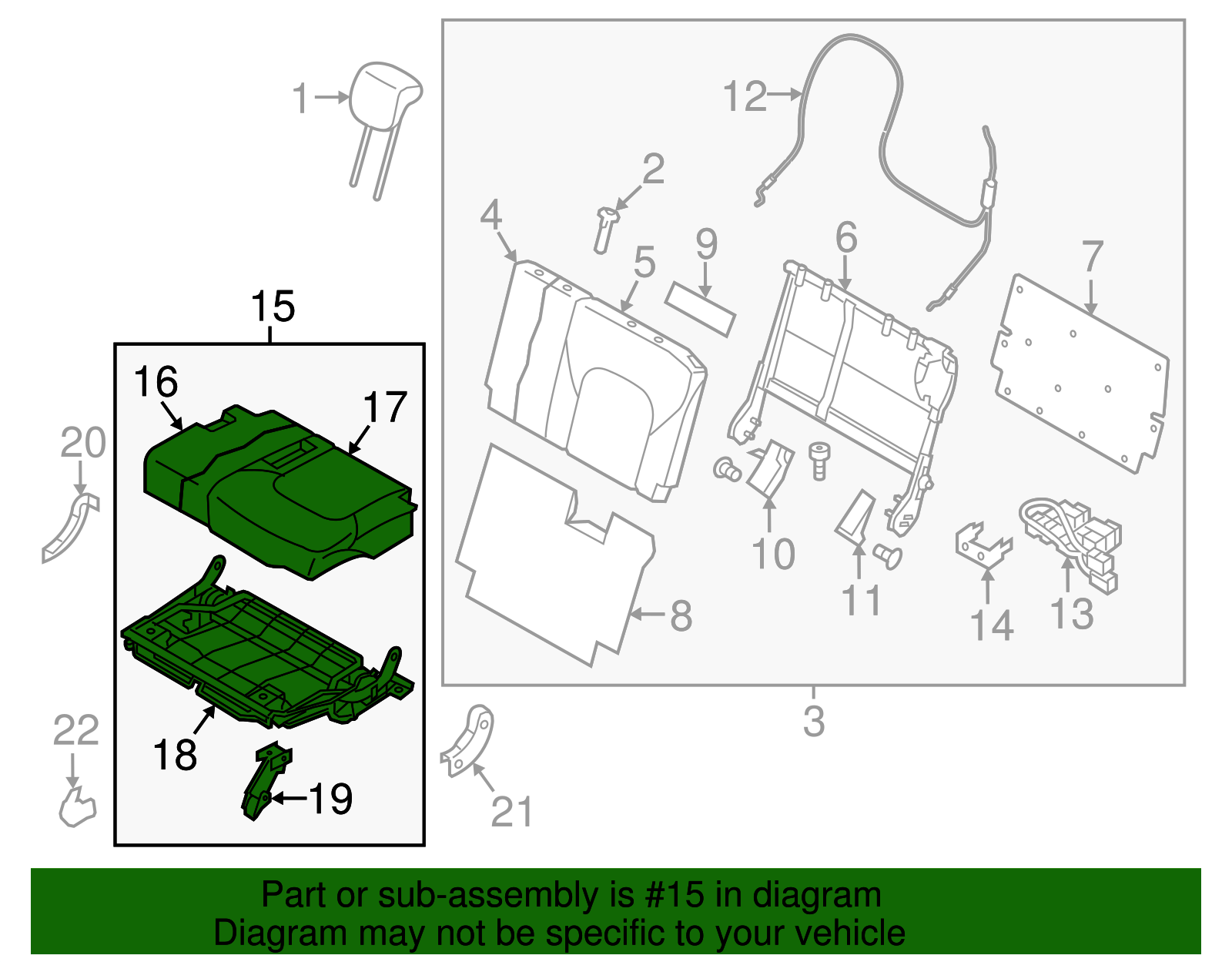 2017-2020 Nissan Armada Cushion Assembly 89350-5ZW0A | Nissan Parts Central