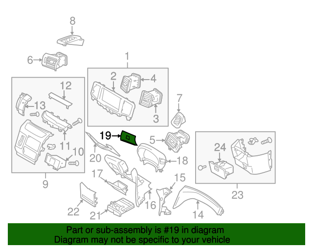 2011-2017 Nissan Quest Switch Panel 68411-1JA0A | Nissan Parts OEM
