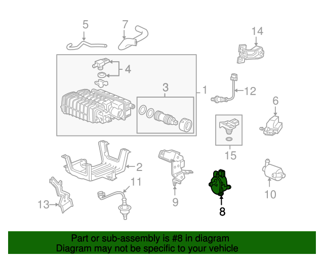 36162-RRA-A01 - Valve Assembly Purge Control Solenoid - 2006-2015 Honda ...