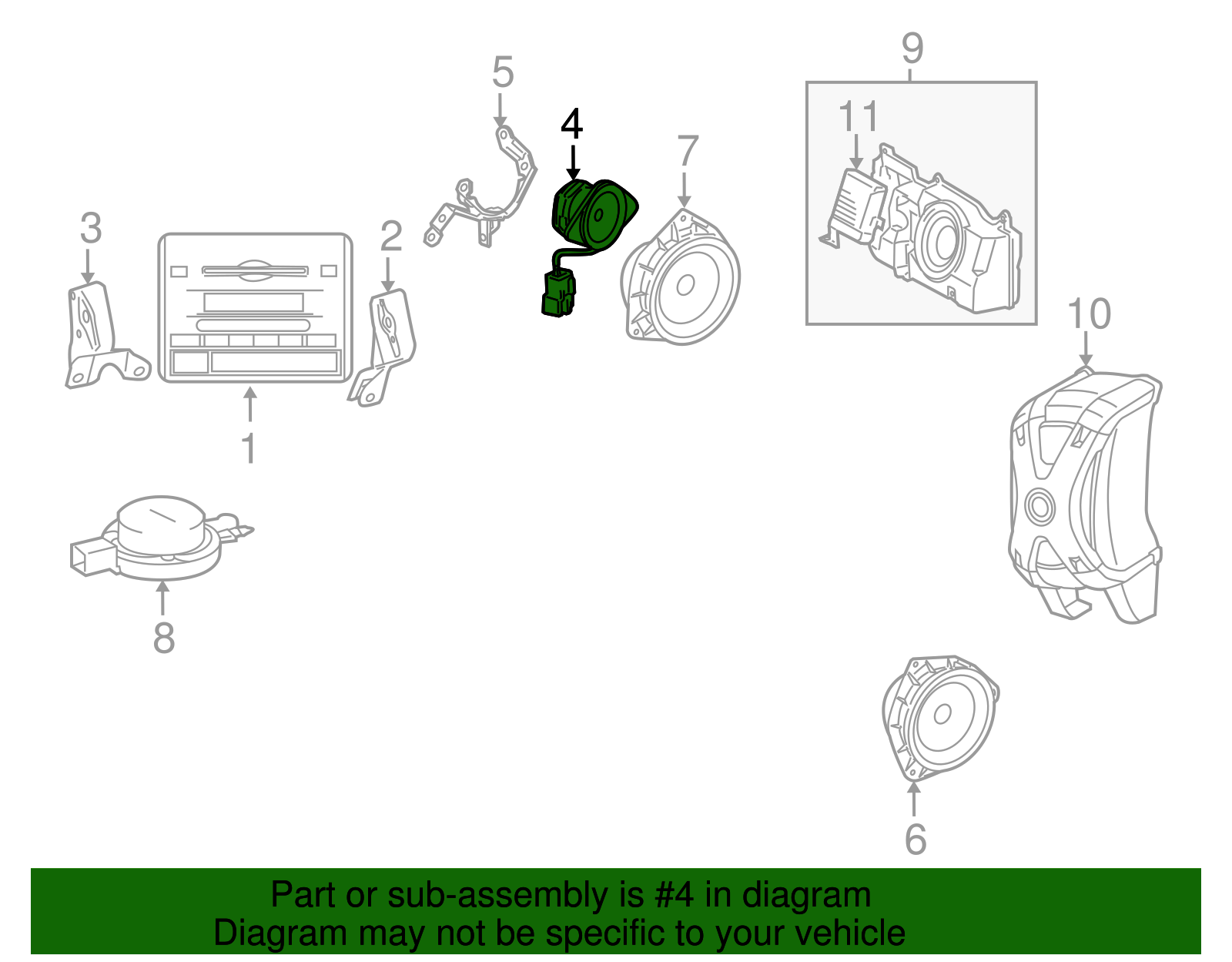 86160-04140 - High-Quality Speaker for 2009-2015 Toyota Tacoma ...